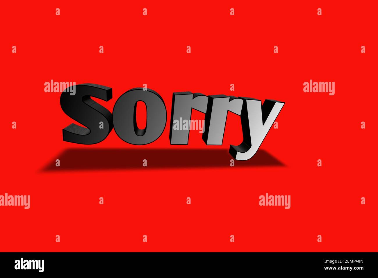 Sorry. modern style Handwritten text with red background modern ...