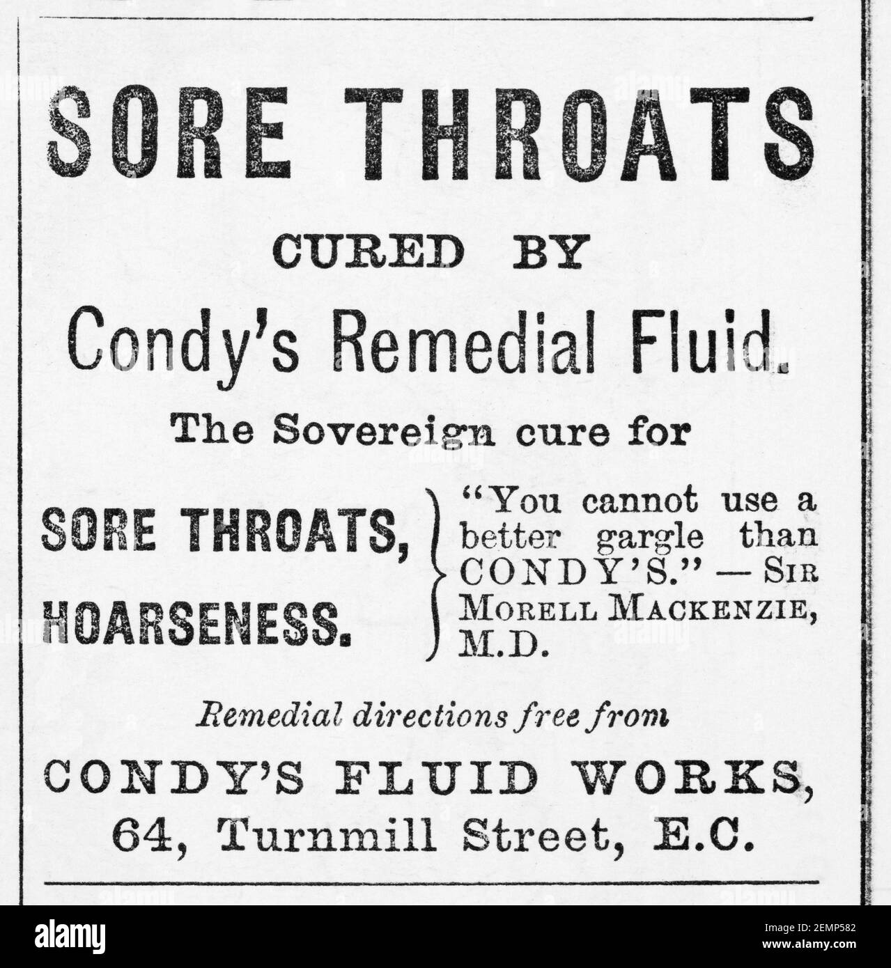 Condy remedial fluid advert hi-res stock photography and images - Alamy
