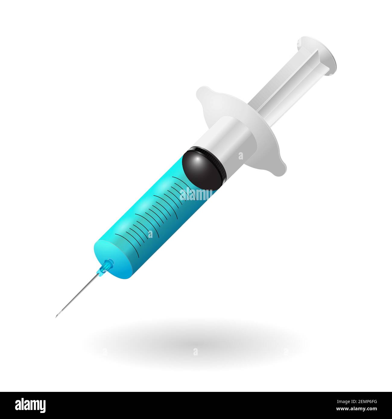 realistic medical syringe for injection vaccination. Vector ...