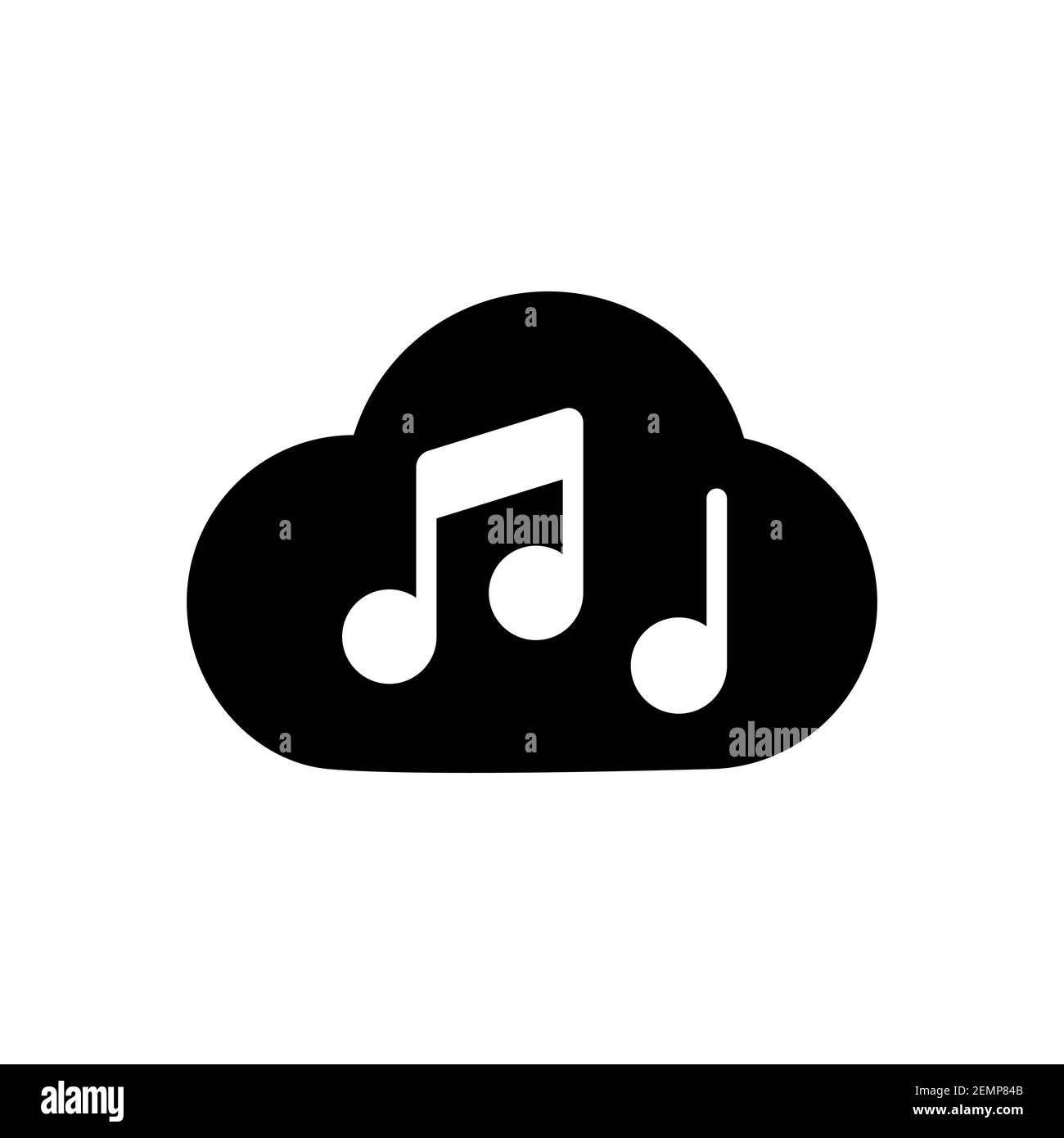 Music note cloud sound vector glyph icon. Music sign. Graph symbol for ...