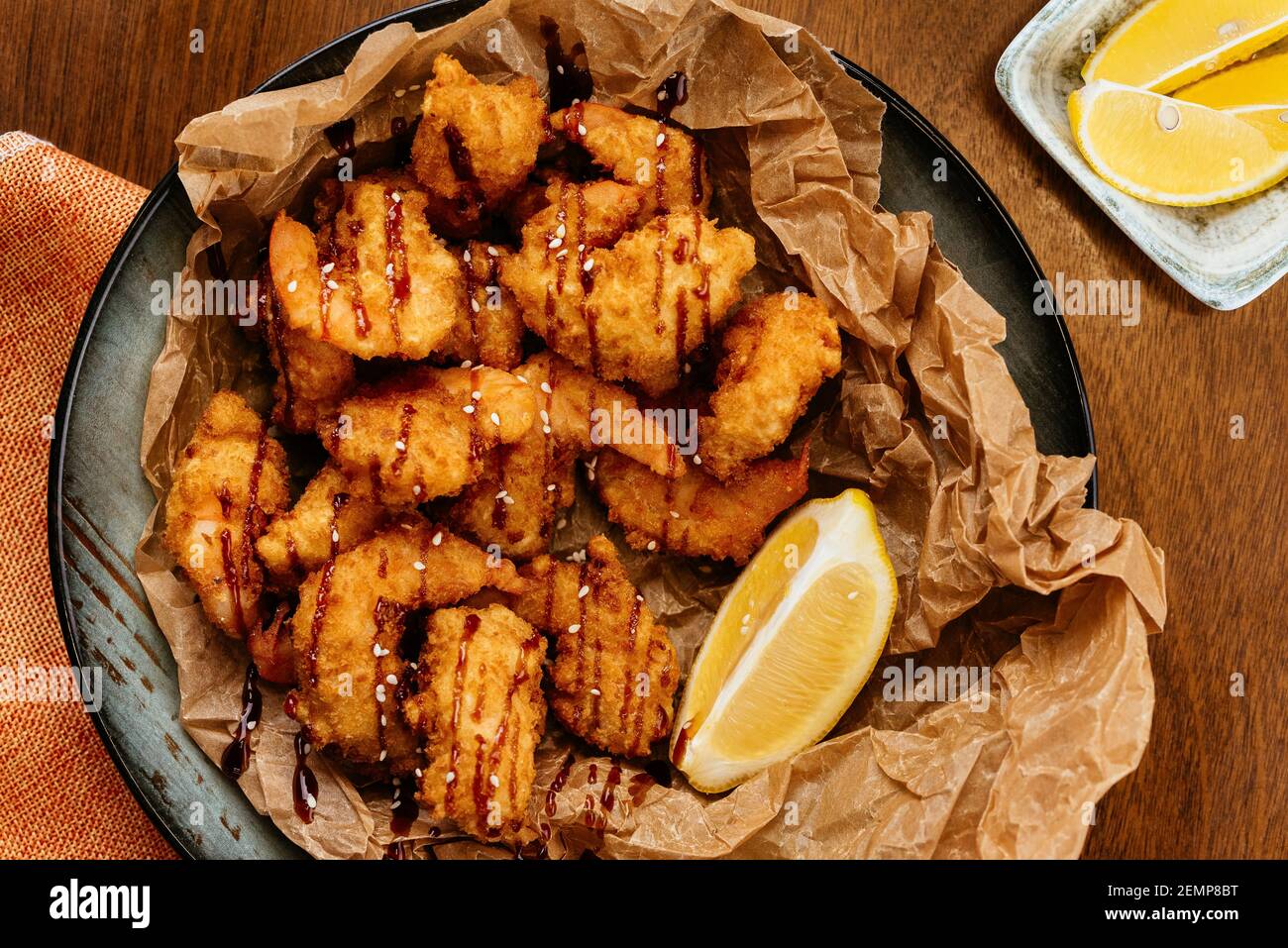 grilled fish with herbs and lemon Stock Photo - Alamy