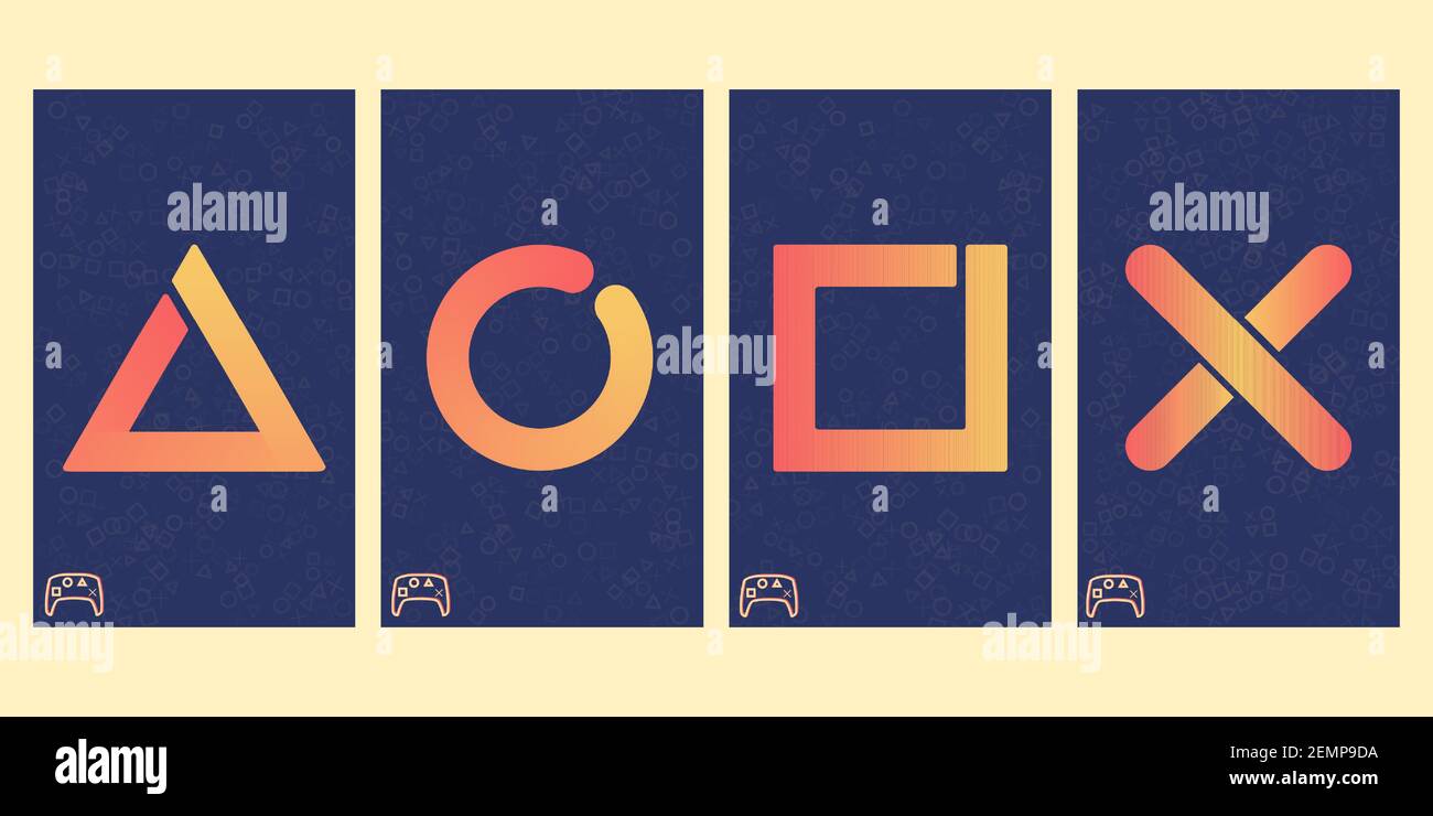 set of four stylish mobile console game abstract wallpapers background ...