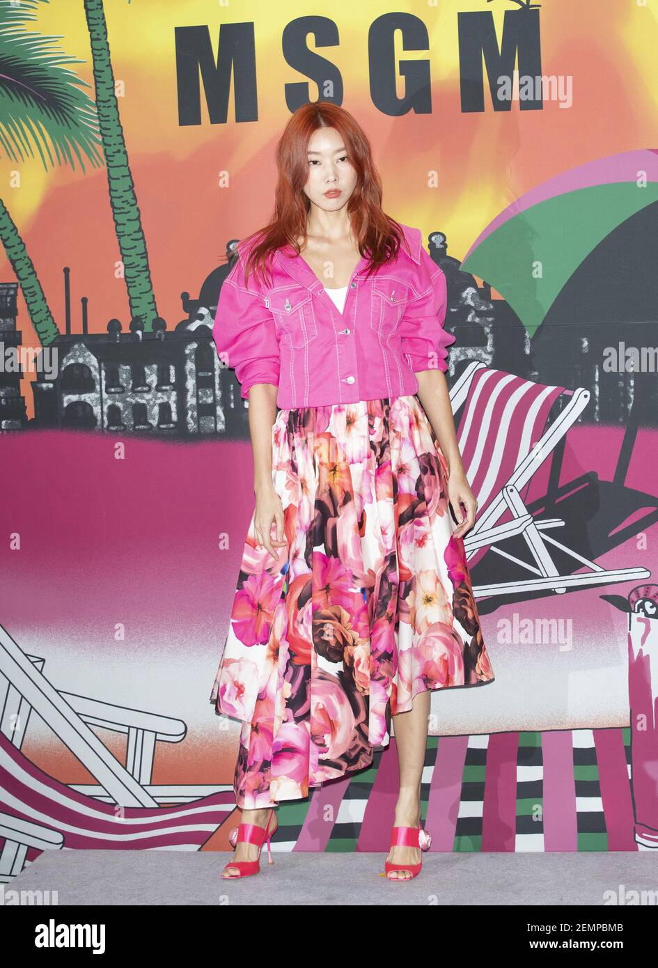 South Korean model Han Hye-jin, attends a photo call for the fashion brand MSGM 19SS ...