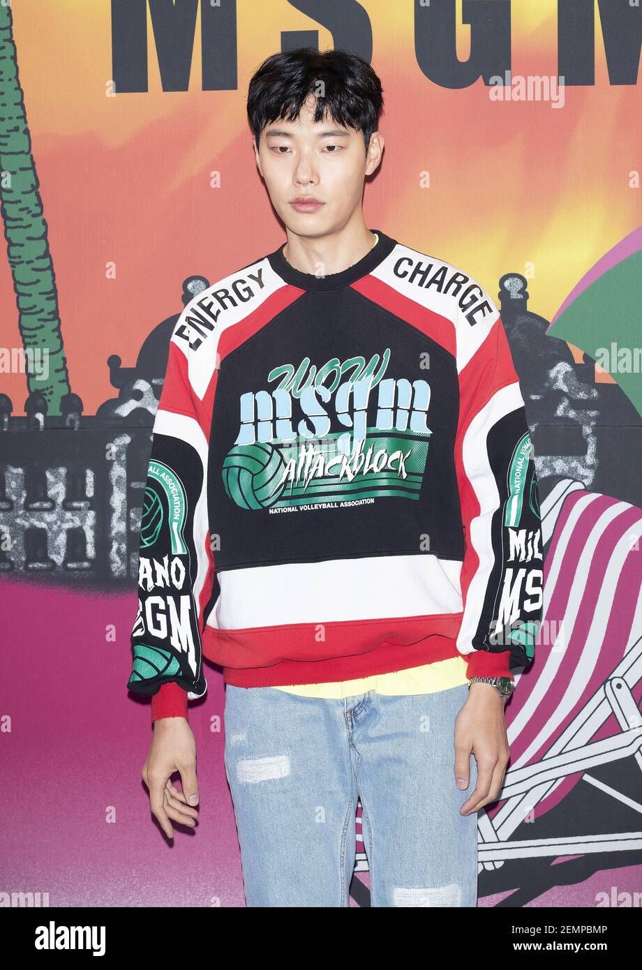 South Korean actor Ryu Jun-yeol, attends a photo call for the fashion brand MSGM 19SS ...