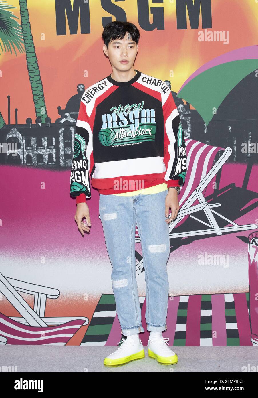 South Korean actor Ryu Jun-yeol, attends a photo call for the fashion brand MSGM 19SS ...