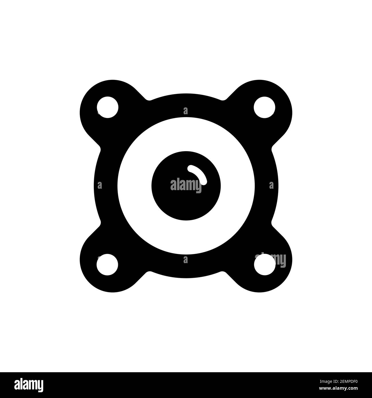 Acoustic speaker vector flat glyph icon. Graph symbol for music and ...