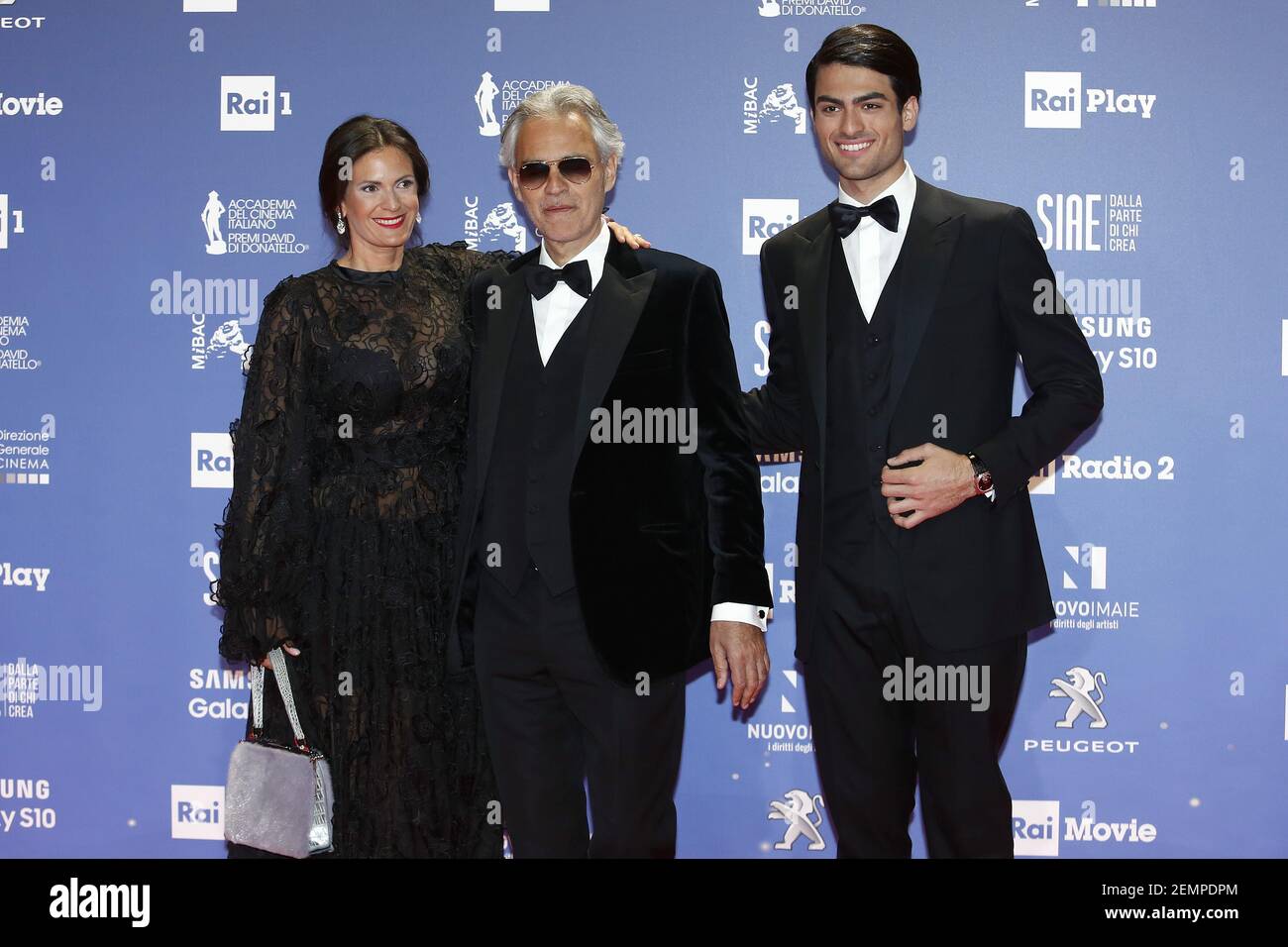 Andrea Bocelli with family, his wife Veronica Berti and his son Matteo ...