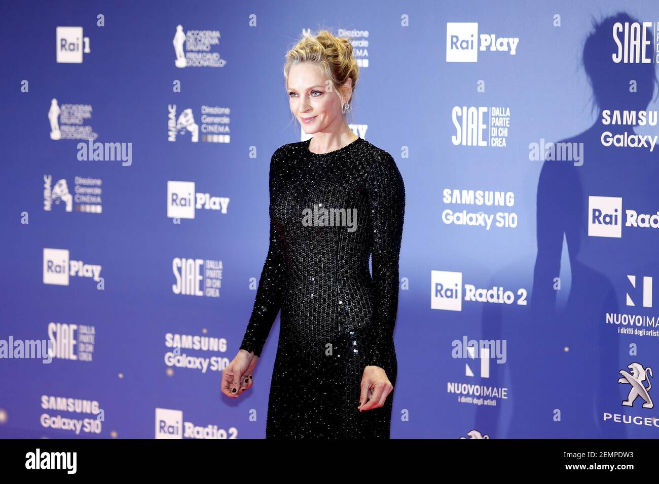 Special David to Uma Thurman Rome March 27th 2019. 64th David Di ...