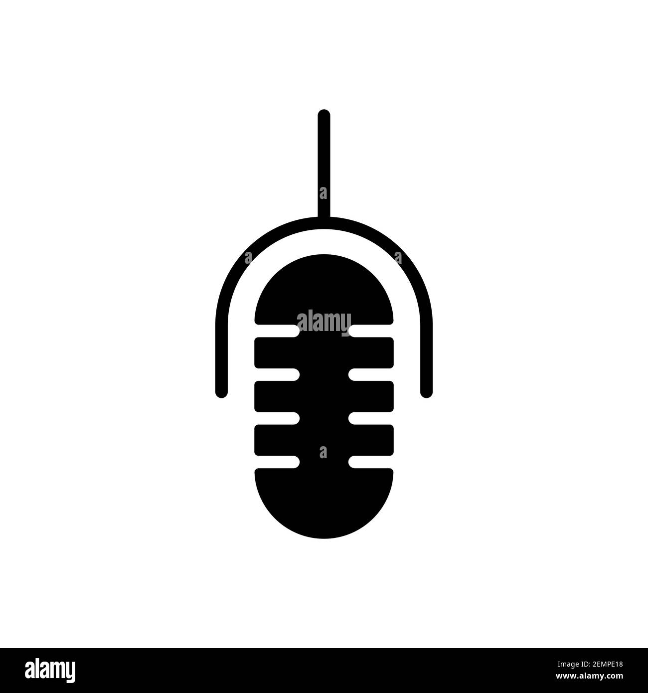 Retro microphone vector flat glyph icon. Graph symbol for music and ...
