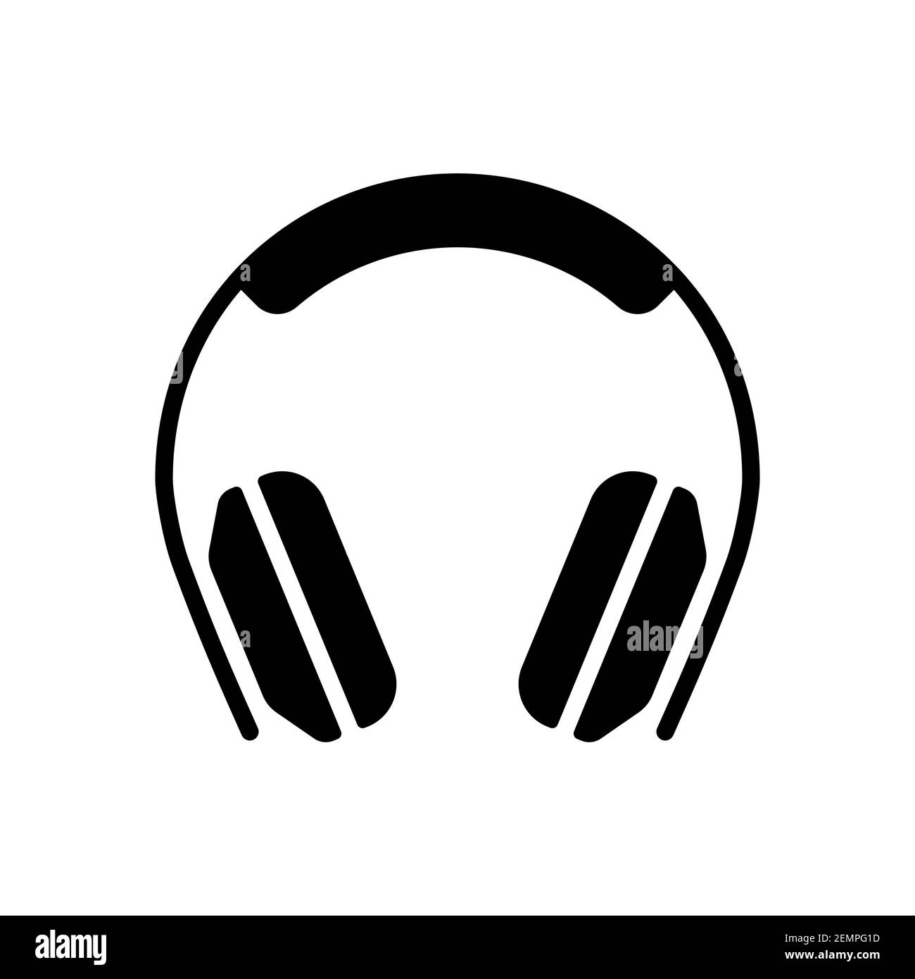 Over-ear headphones vector glyph icon. Graph symbol for music and sound ...