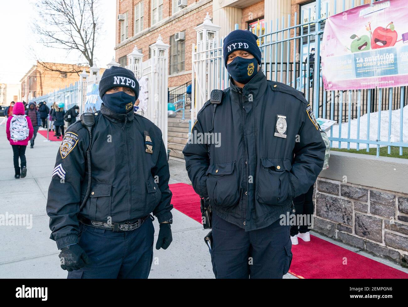 New York, United States. 25th Feb, 2021. School safety police officers ...
