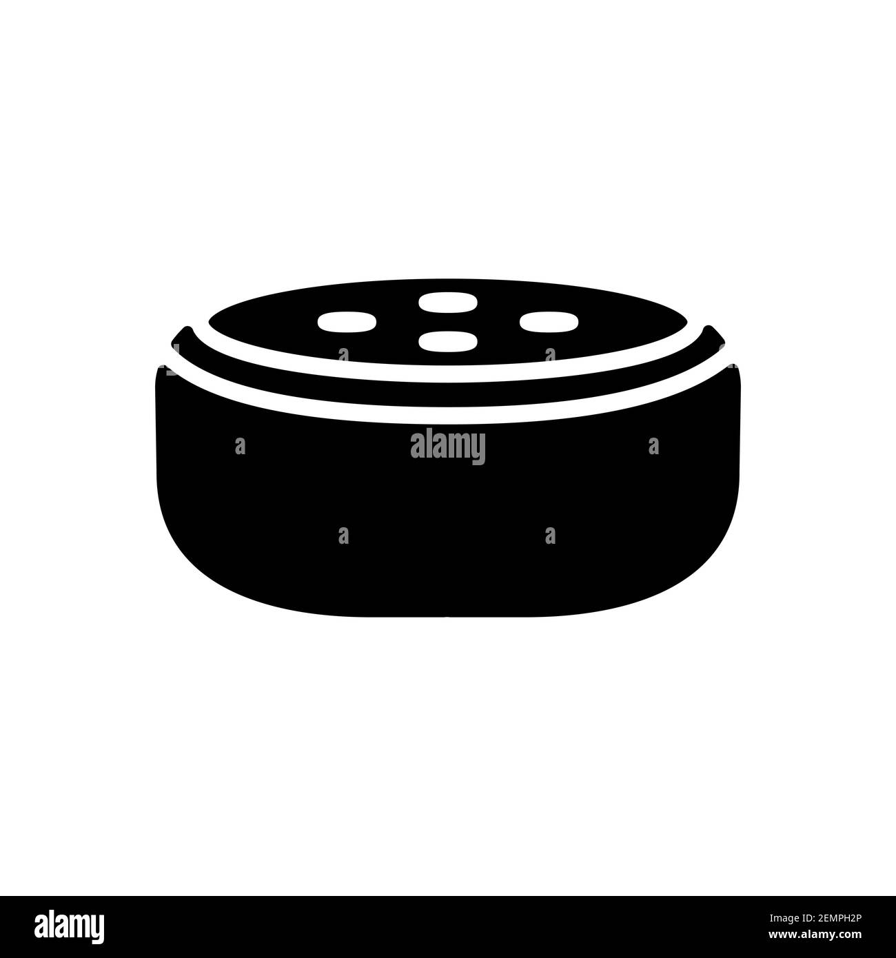 Small smart speaker with voice recognition flat vector glyph icon ...