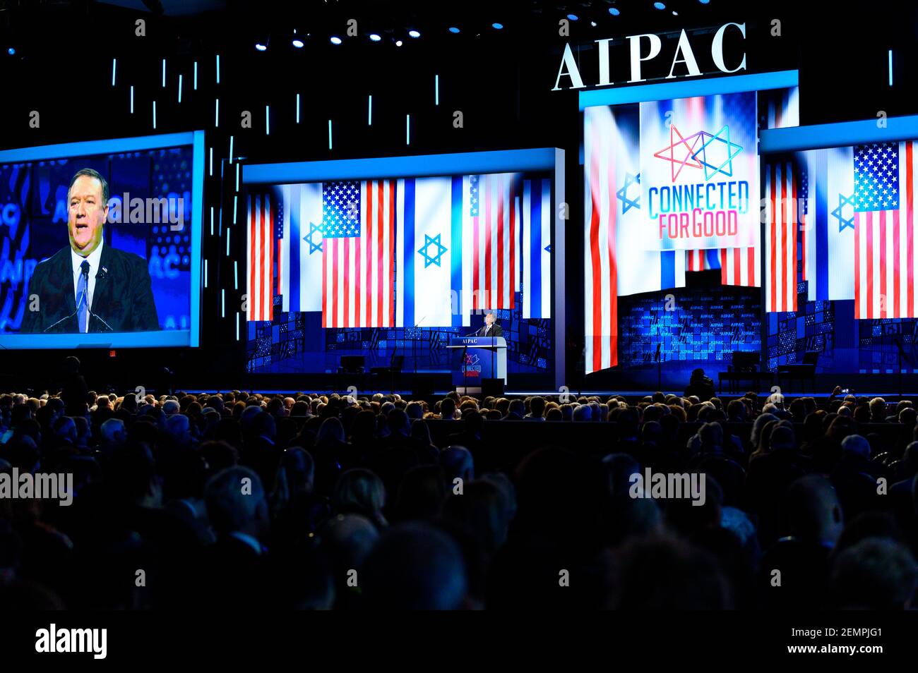 U.S. Secretary of State Mike Pompeo seen speaking during the American ...