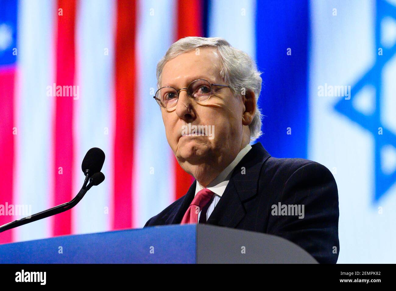 U.S. Senate Majority Leader Mitch McConnell (R-KY) seen speaking during ...