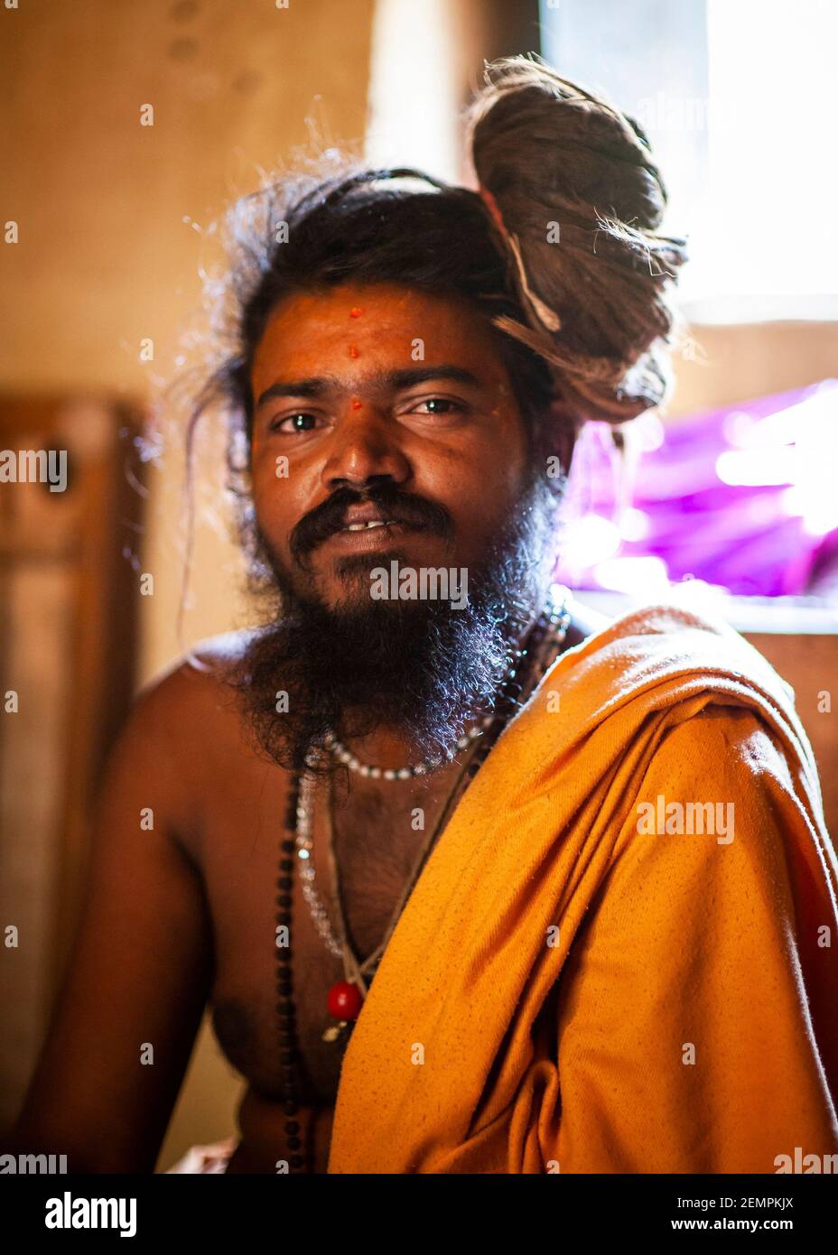Guru, Holy Man at an Ashram in Neemrana, Rajasthan, India Stock Photo ...