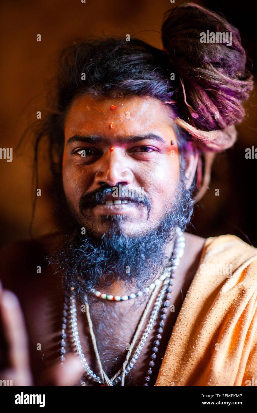 Guru, Holy Man at an Ashram in Neemrana, Rajasthan, India Stock Photo ...