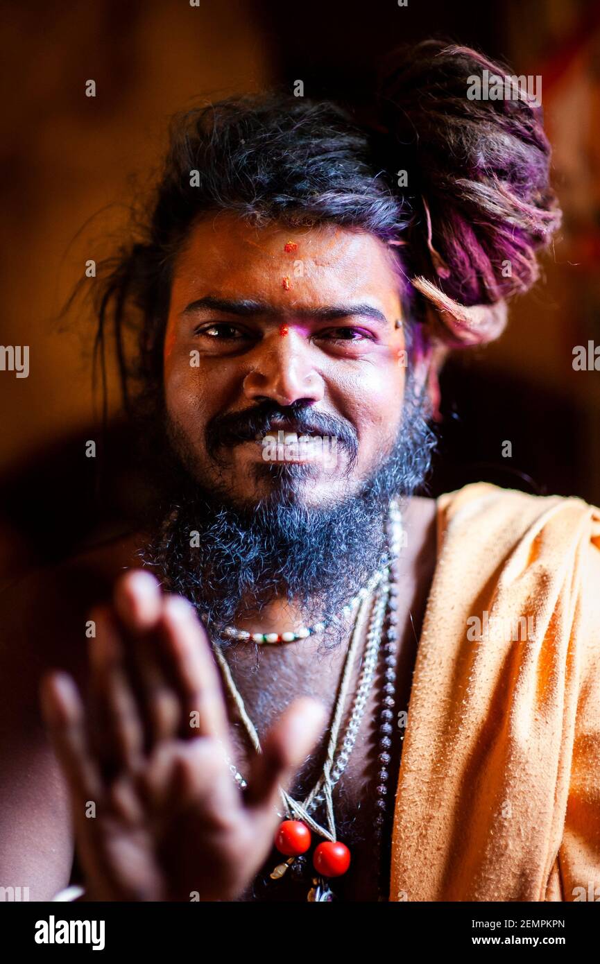 Guru, Holy Man at an Ashram in Neemrana, Rajasthan, India Stock Photo ...