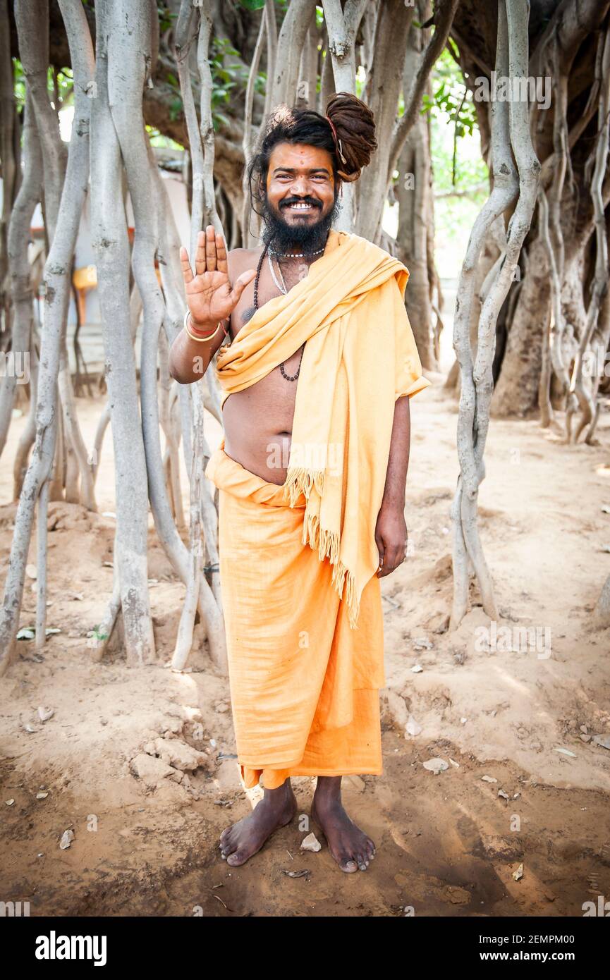 Guru, Holy Man at an Ashram in Neemrana, Rajasthan, India Stock Photo ...