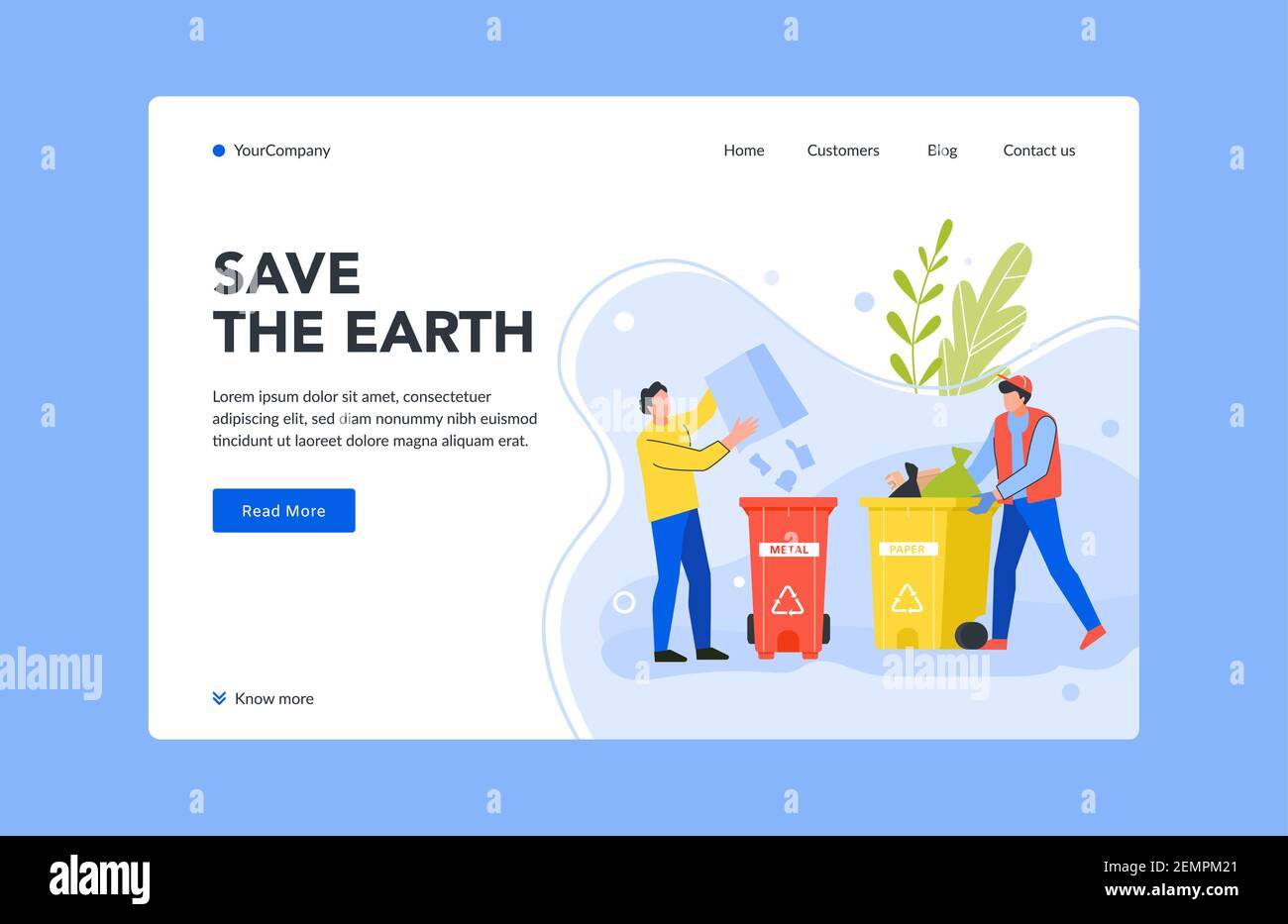 Save earth, throw away garbage landing page Stock Vector Image & Art ...