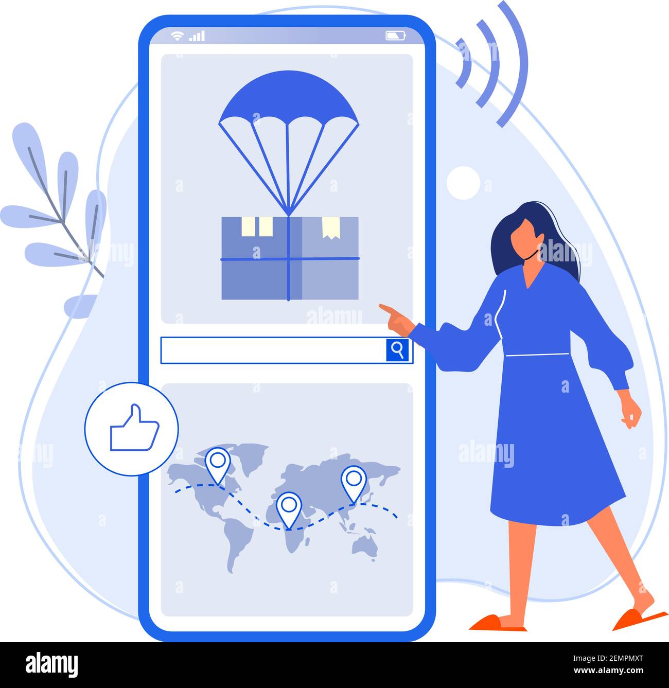 Track parcel delivery on world map smartphone Stock Vector Image & Art ...