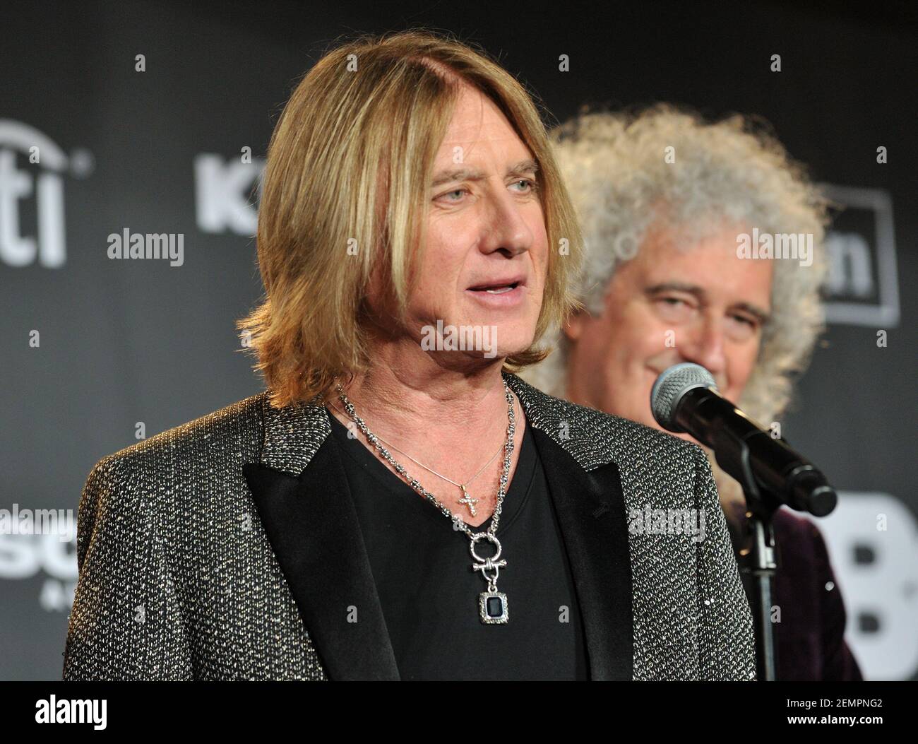 Joe Elliott of Def Leopard in the press room at the 2019 Rock and Roll ...