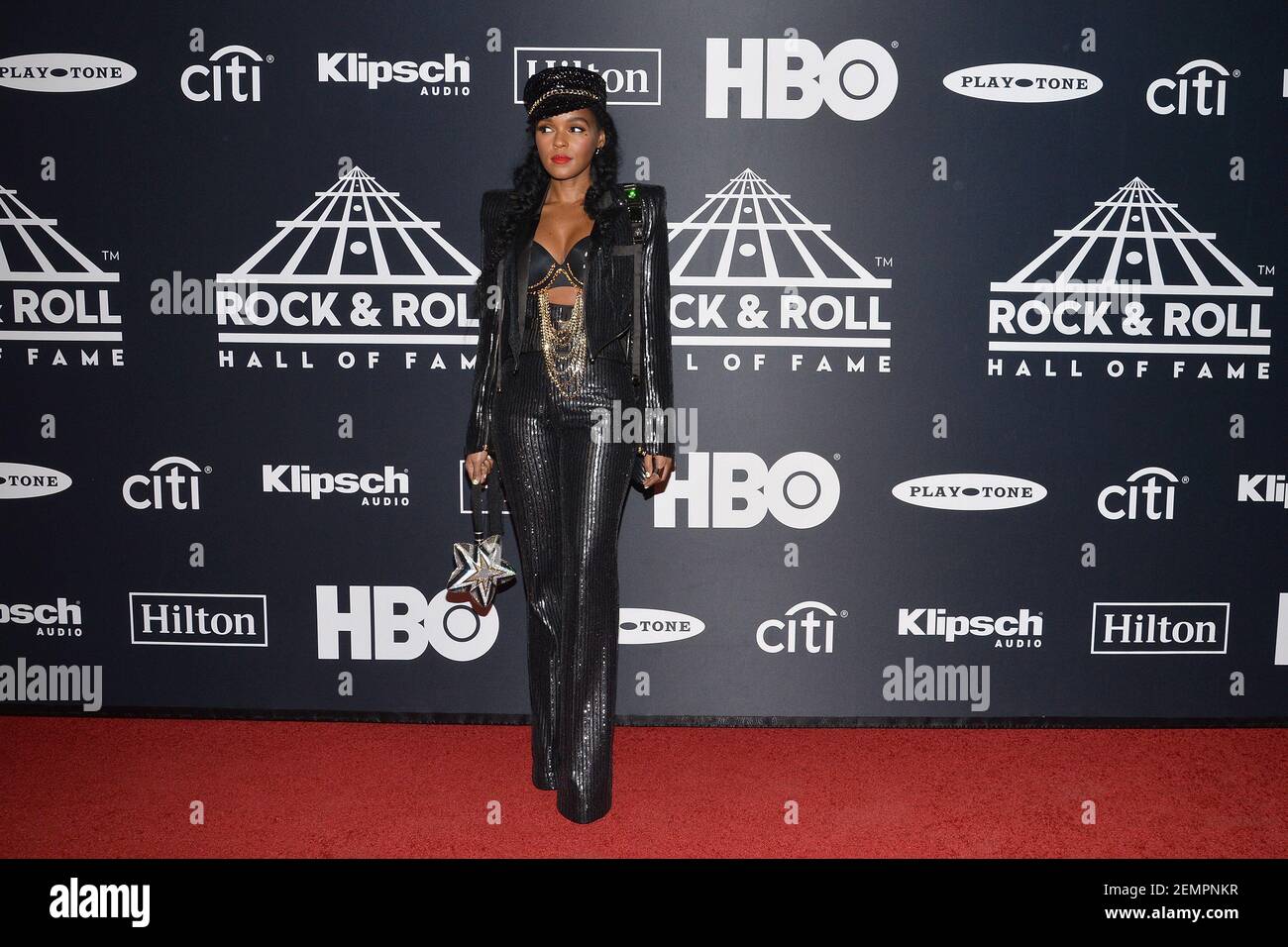 Singer Janelle Mon‡e attends the 2019 Rock & Roll Hall Of Fame ...