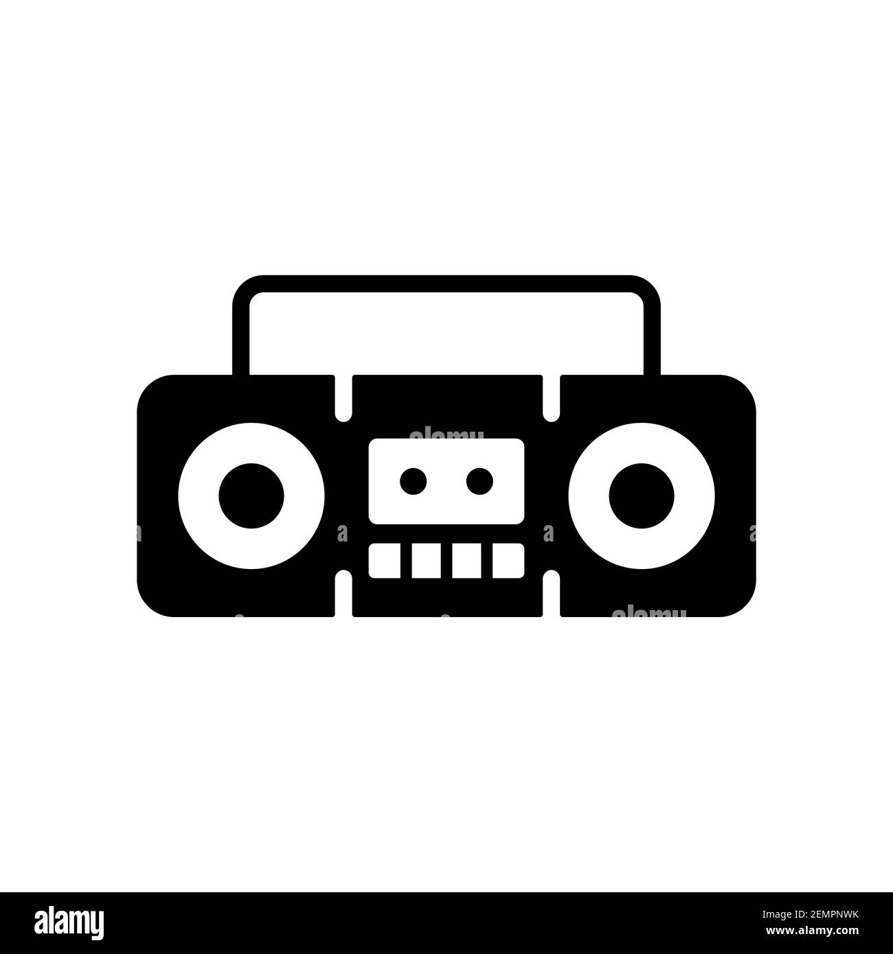 Boombox cassette stereo recorder retro design from the eighties vector ...