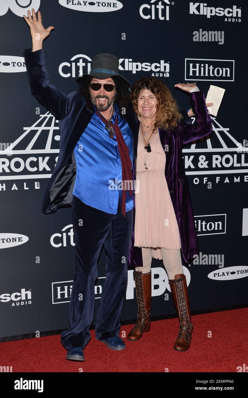 (L-R) Inductee Mike Campbell of Fleetwood Mac and Marcie Campbell ...