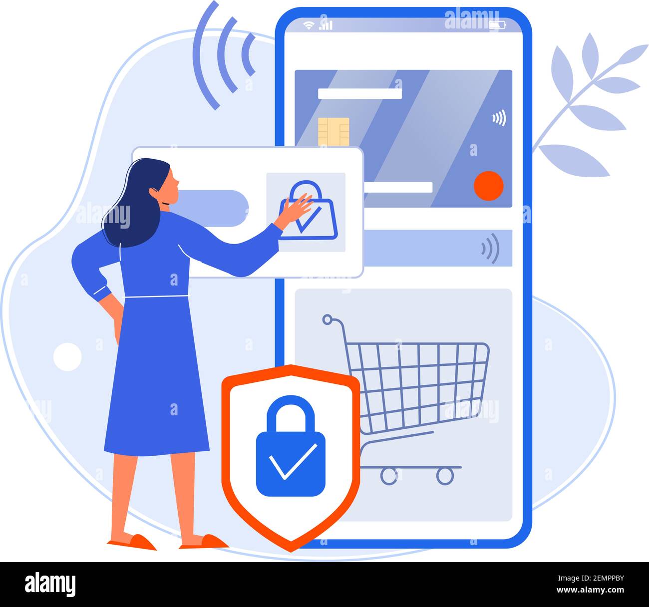 Computer screen credit card woman Stock Vector Images - Alamy