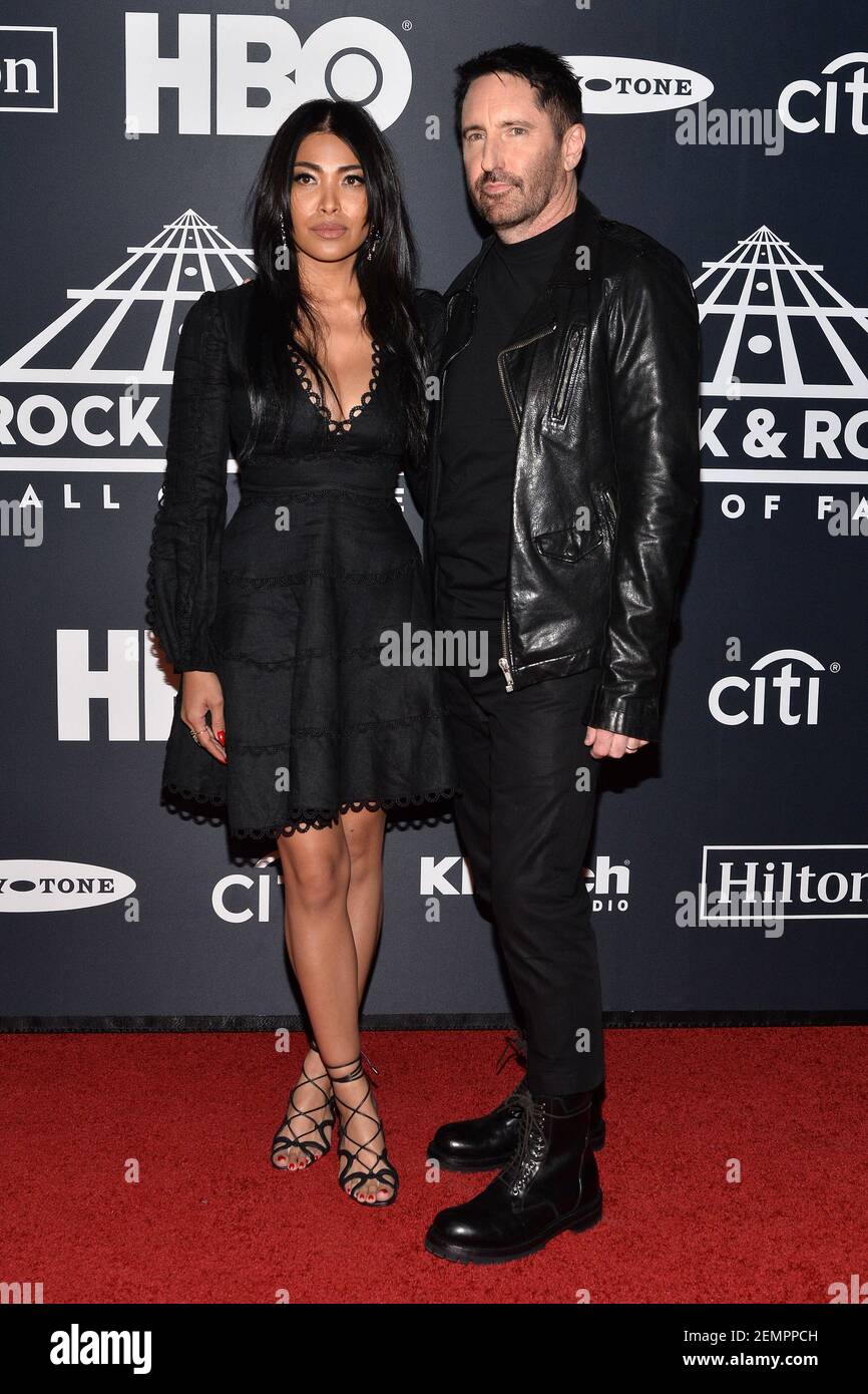 (L-R) Mariqueen Maandig and Trent Reznor attend the 2019 Rock & Roll ...