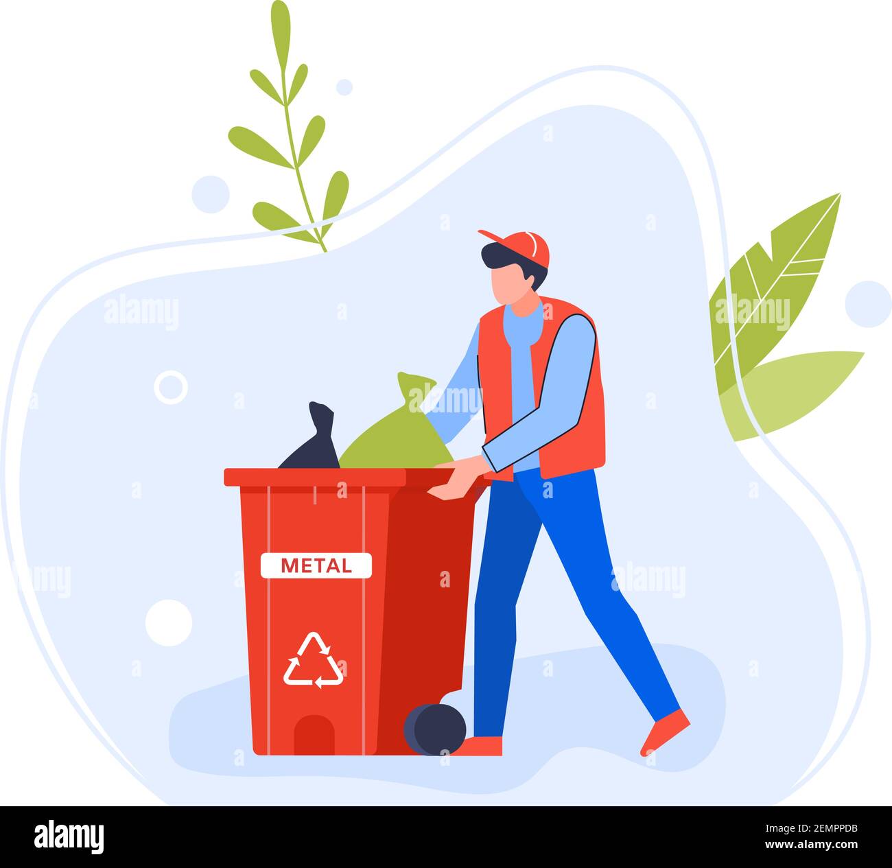 People collect garbage recycle Stock Vector Images - Alamy