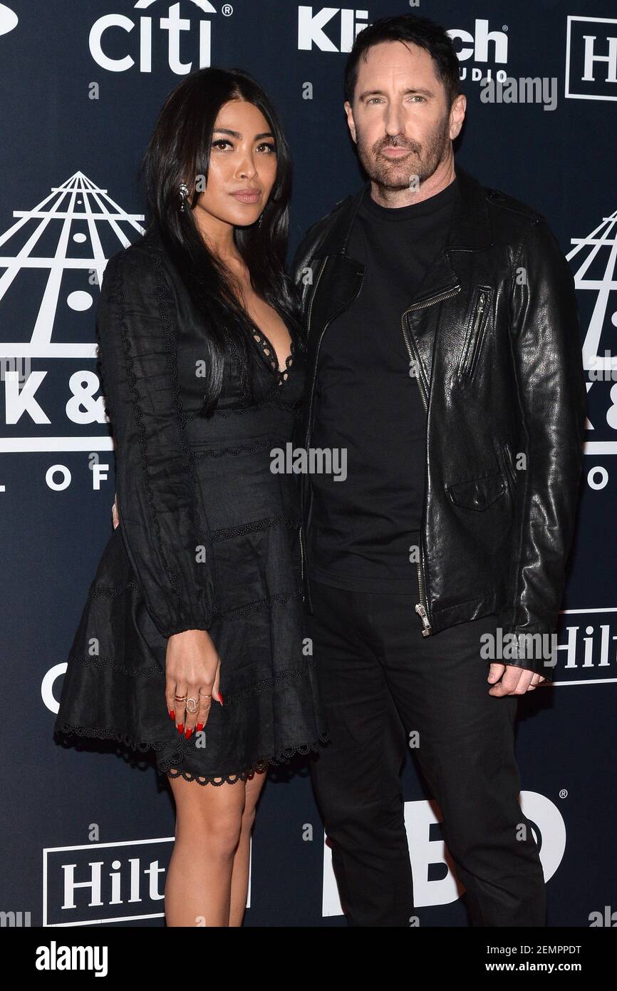 (L-R) Mariqueen Maandig and Trent Reznor attend the 2019 Rock & Roll ...