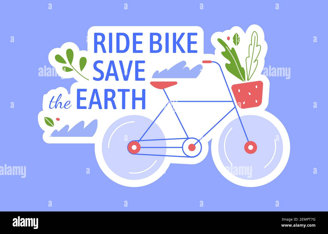 Ride bike save earth. Vector save planet nature Stock Vector Image ...