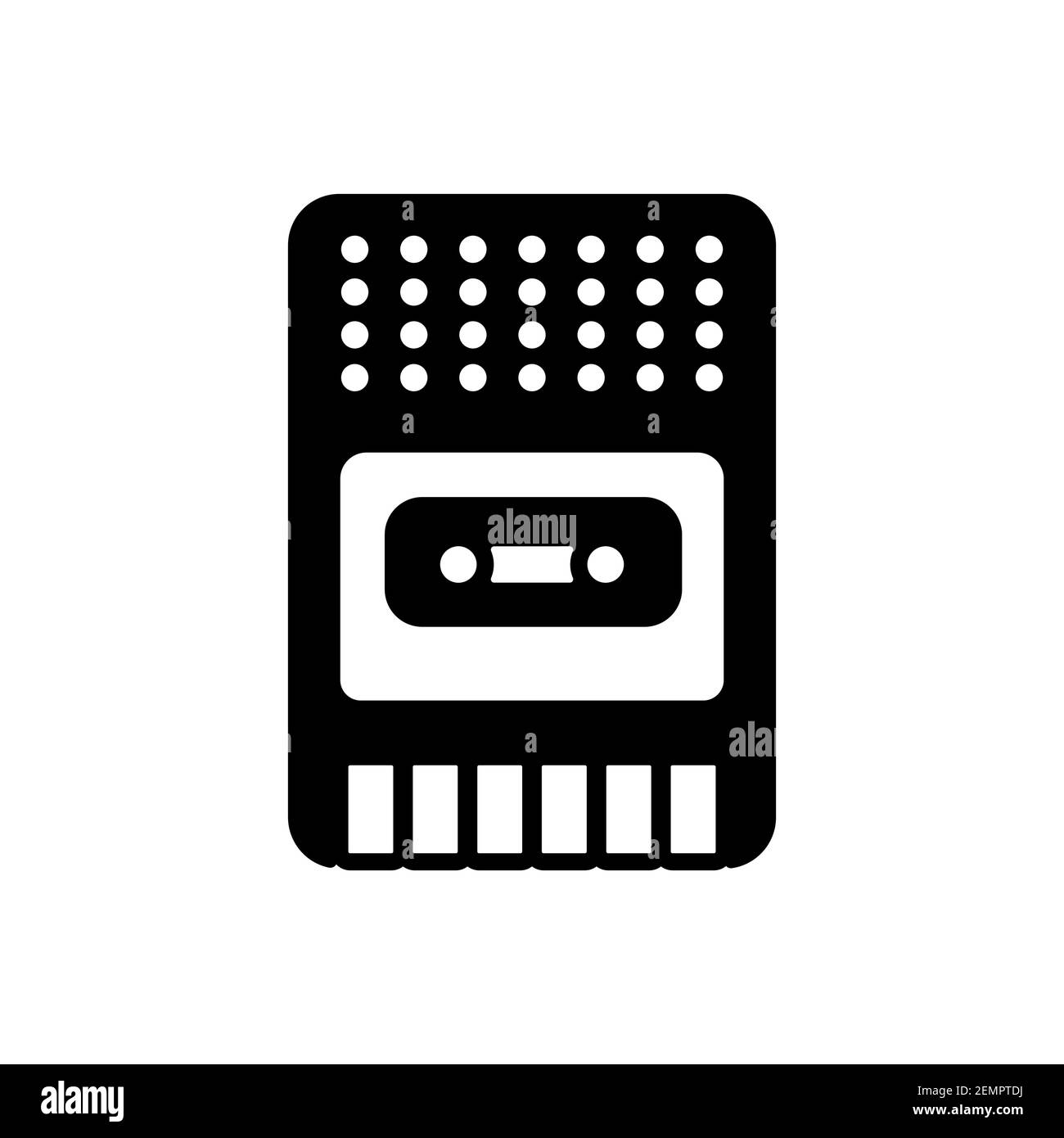 Vintage audio tape recorder vector glyph icon. Graph symbol for music ...
