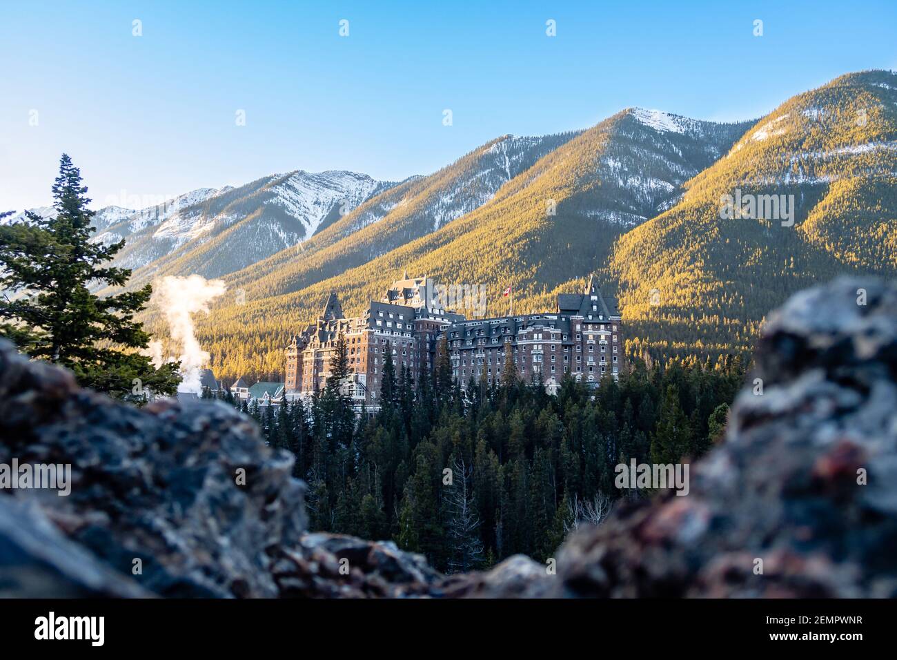 View of the famous Banff Springs Hotel in Banff, Canada Stock Photo - Alamy