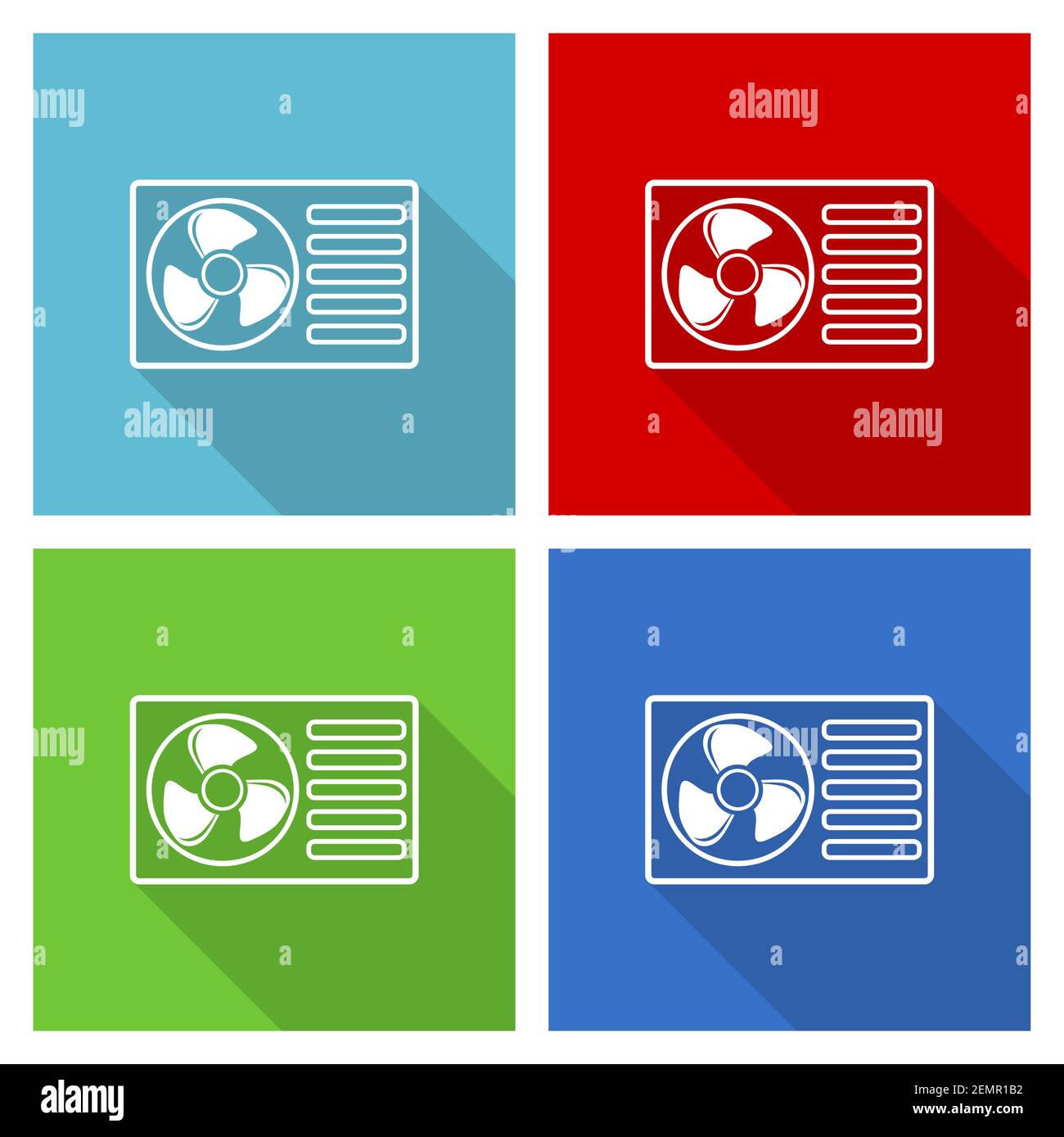 Heat pump icon set, flat design vector illustration in eps 10 for ...
