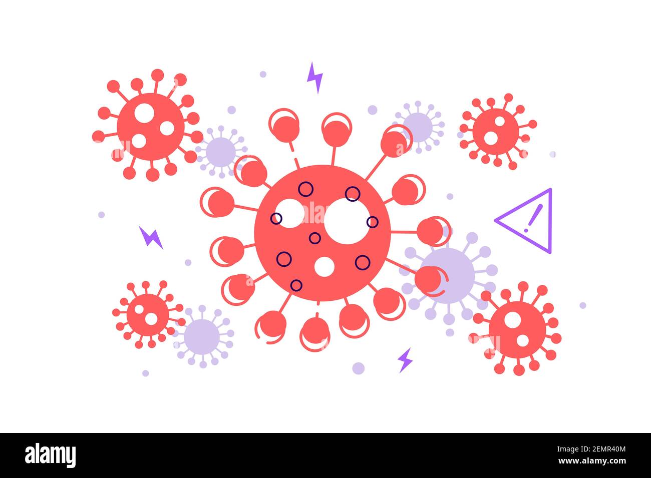 Group of virions isolated on white background. Small infectious Stock ...