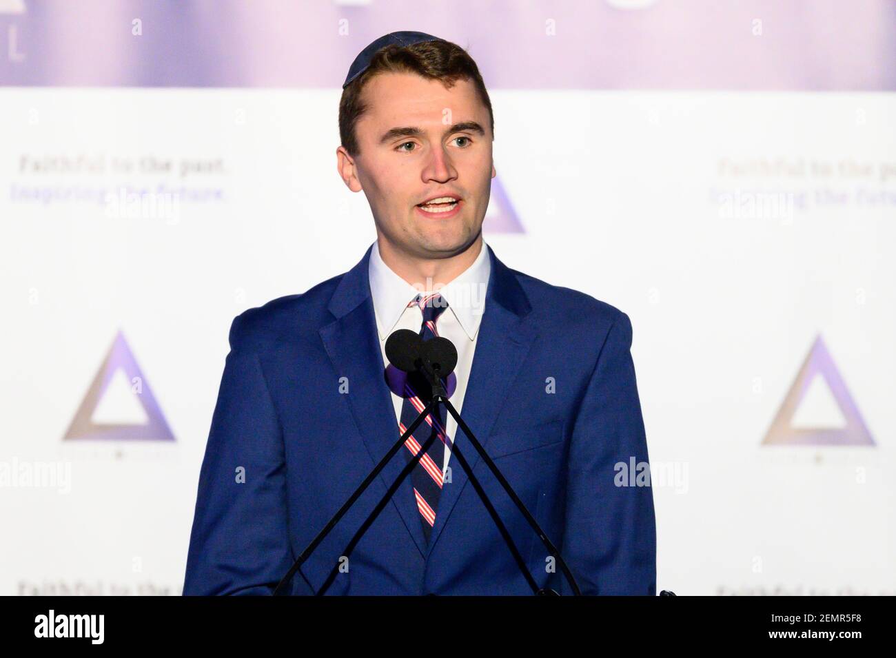 Charlie Kirk, founder, Turning Point USA, at the National Council of ...