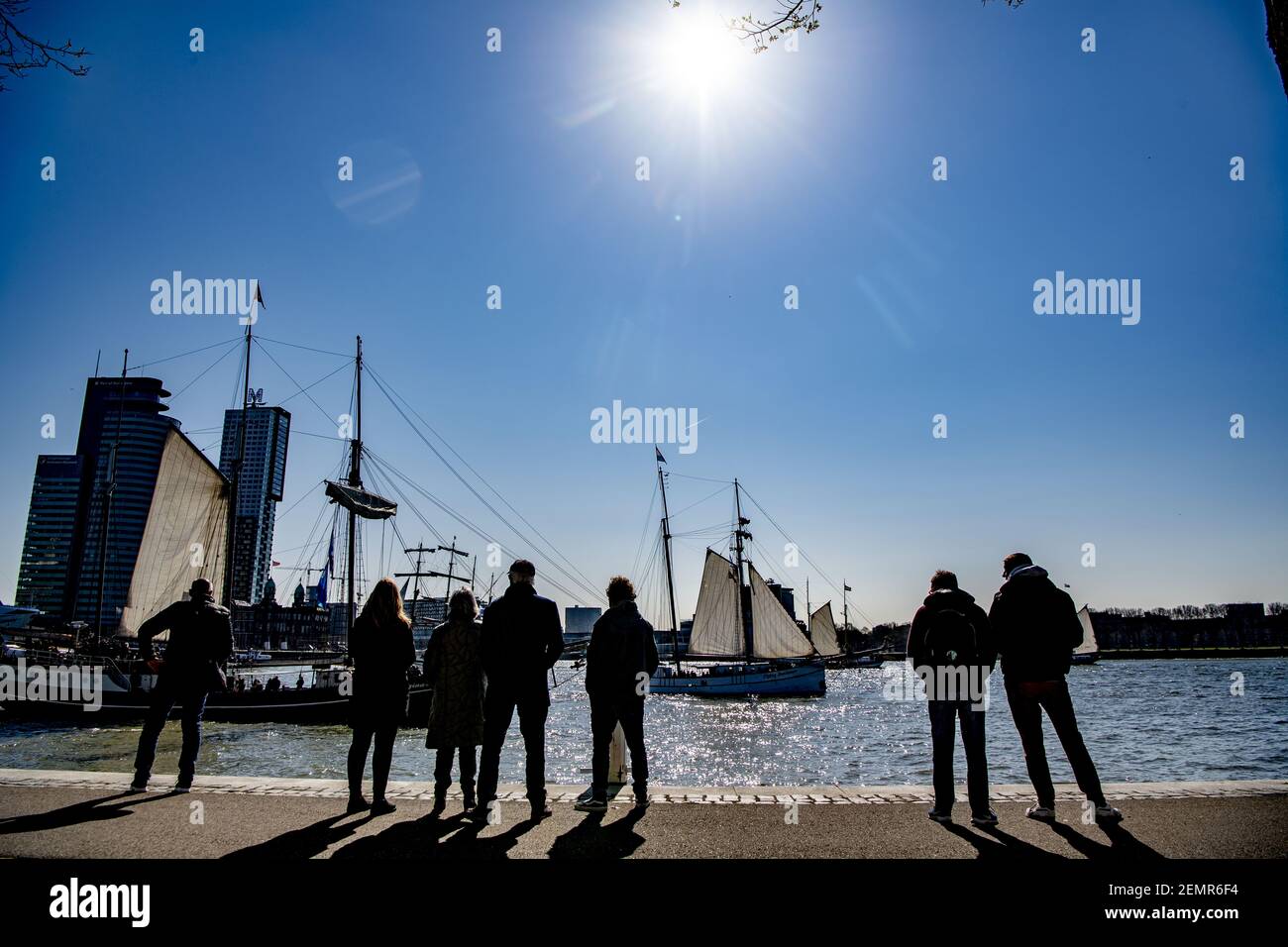 ROTTERDAM - Classic sailing ships sail at the start of Race of the ...