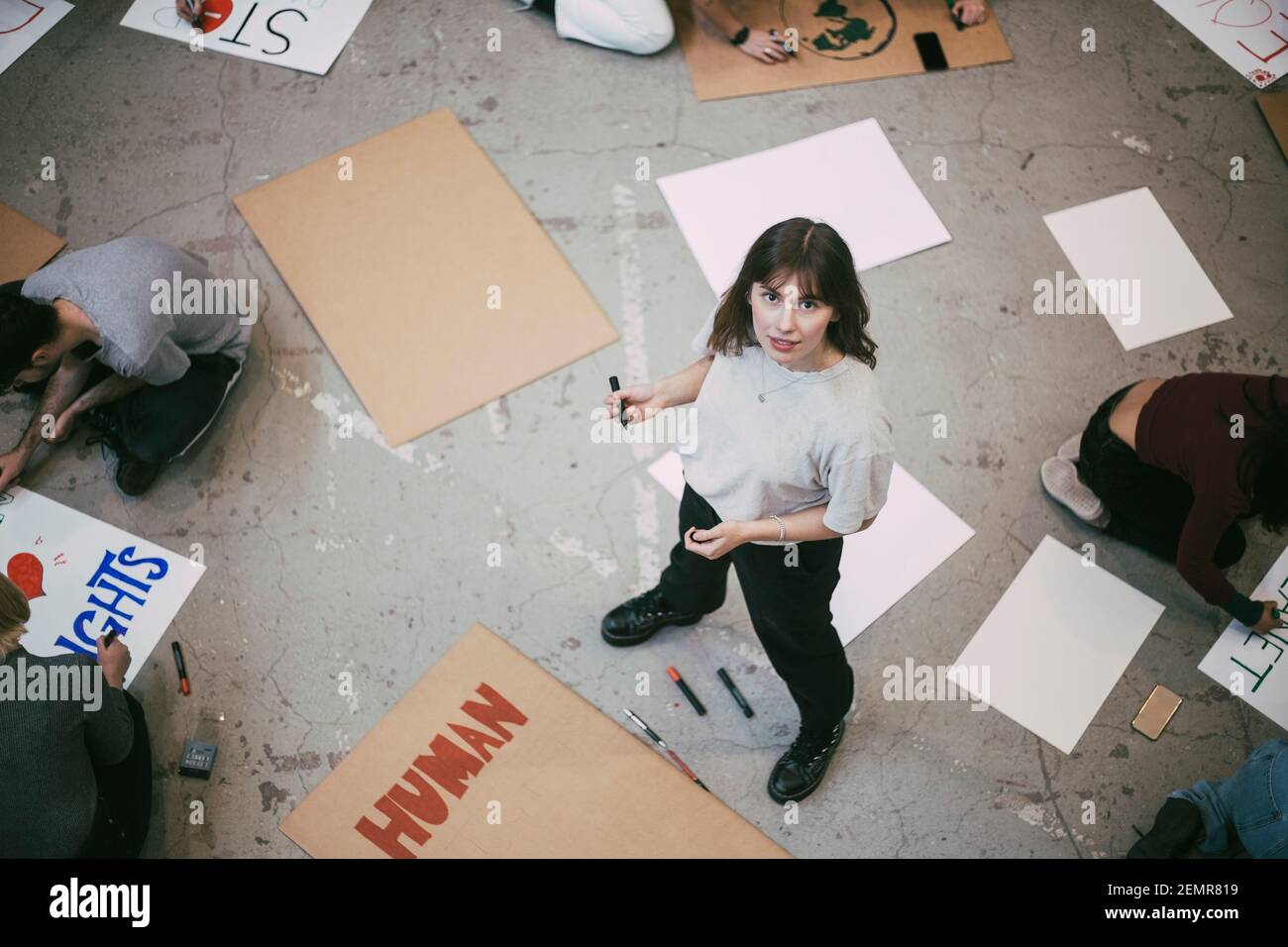 Female protestor full length hi-res stock photography and images - Alamy
