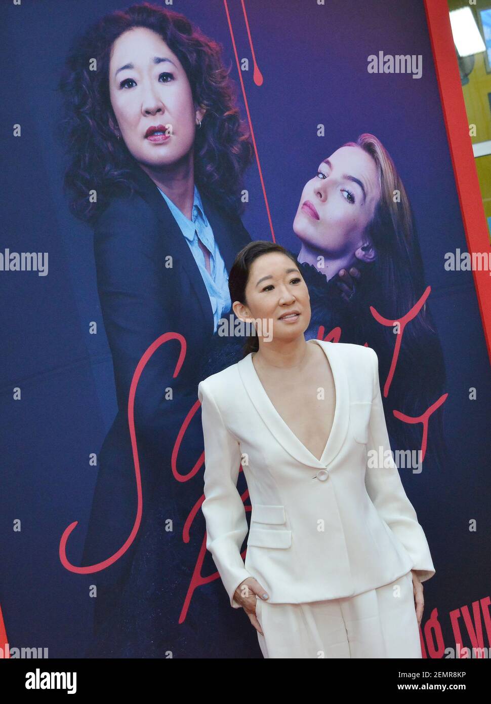 Sandra Oh arrives at the "Killing Eve" Season 2 Premiere held at the ...