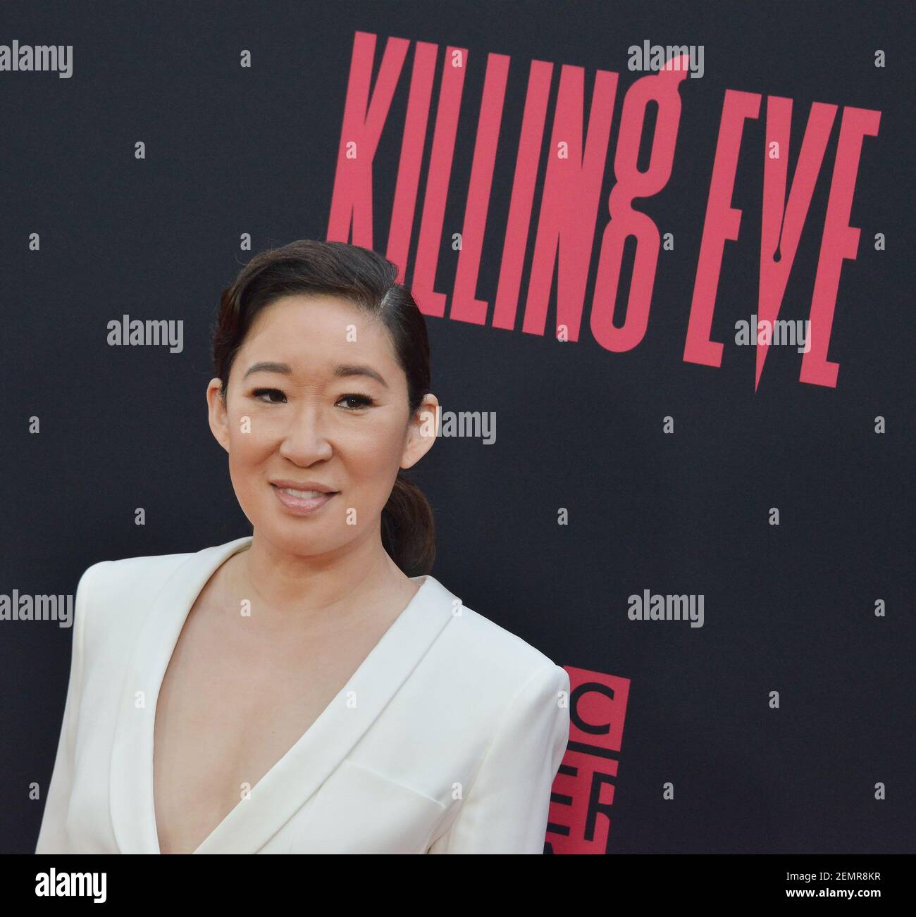 Sandra Oh arrives at the "Killing Eve" Season 2 Premiere held at the ...