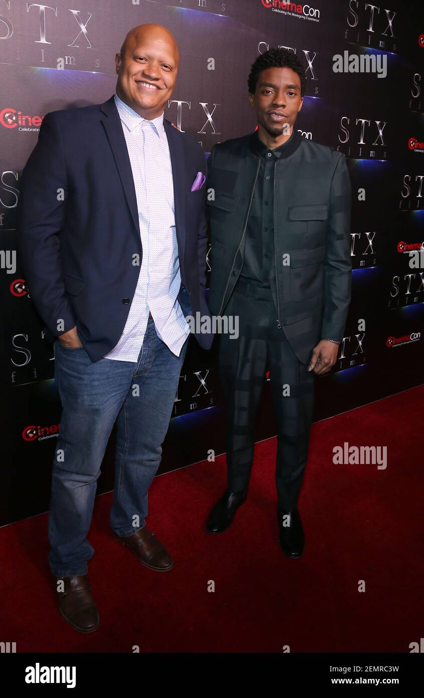02 April 2019 - Las Vegas, NV - Logan Coles, Chadwick Boseman. 2019 ...