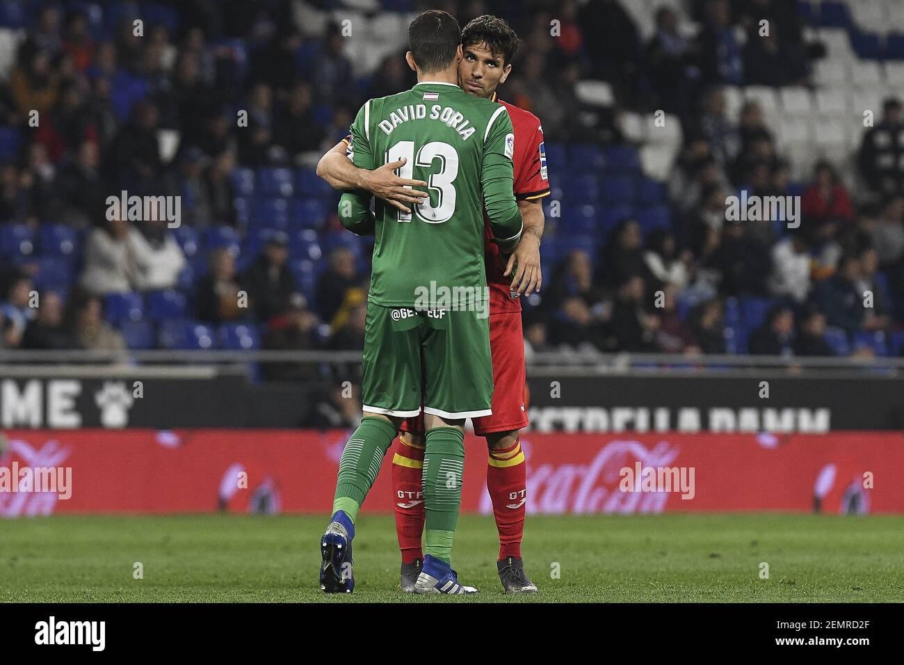 Leandro Cabrera and David Soria of Getafe CF during the match between ...