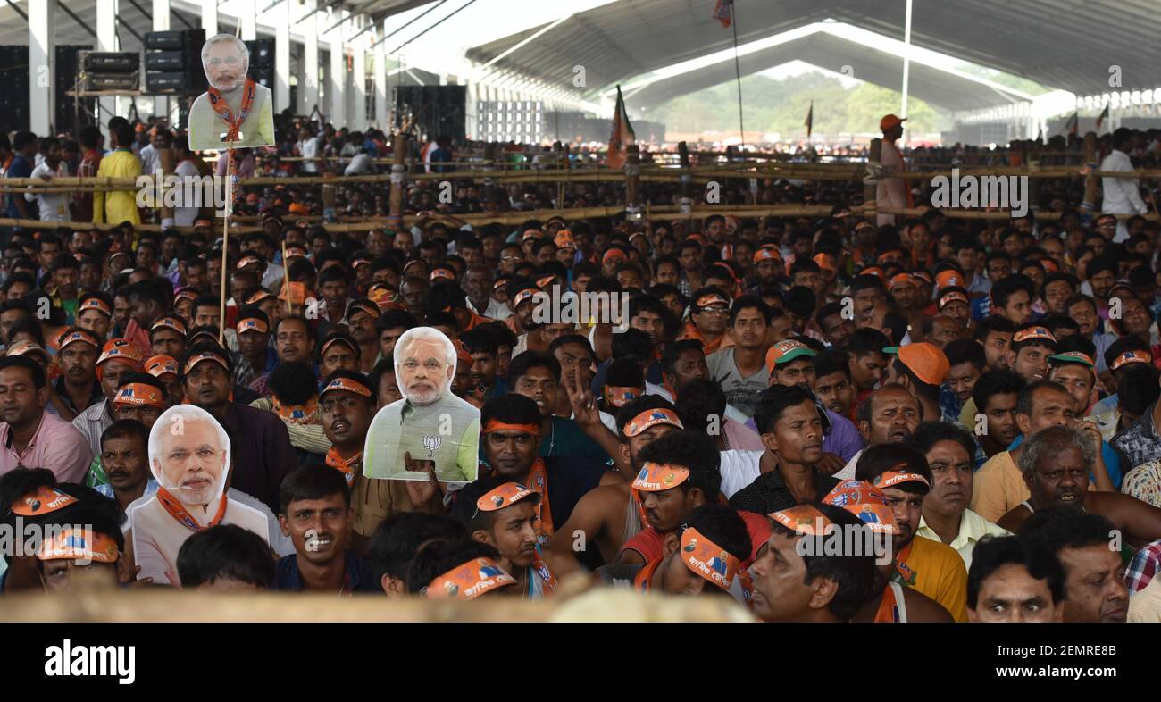 KOLKATA, INDIA - APRIL 3: Crowd during Prime Minister Narendra Modi's ...
