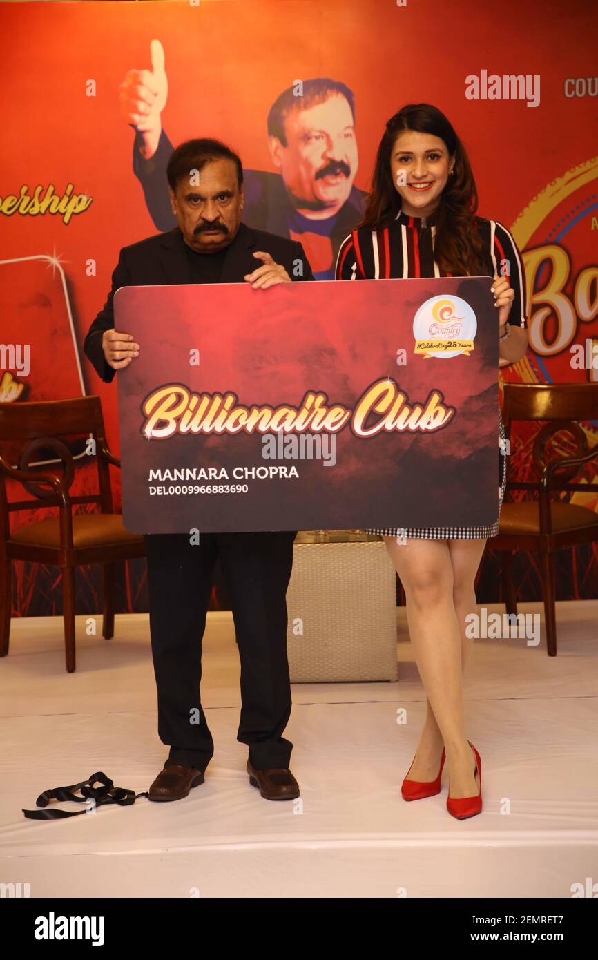 Bollywood actress Manara Chopra and Y. Rajeev Reddy (CMD, Country Club ...