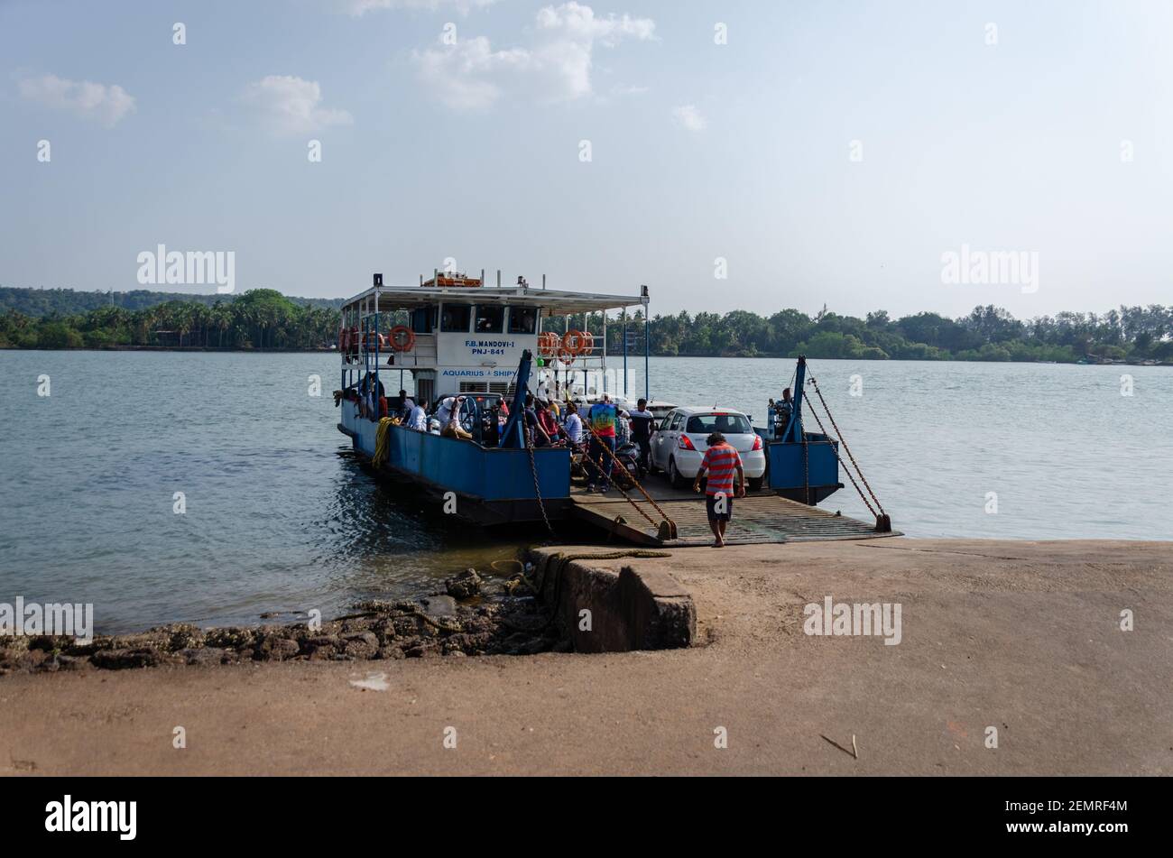 Tiracol - Querim Ferry at Tiracol Ferry Terminal, Goa, India Stock ...