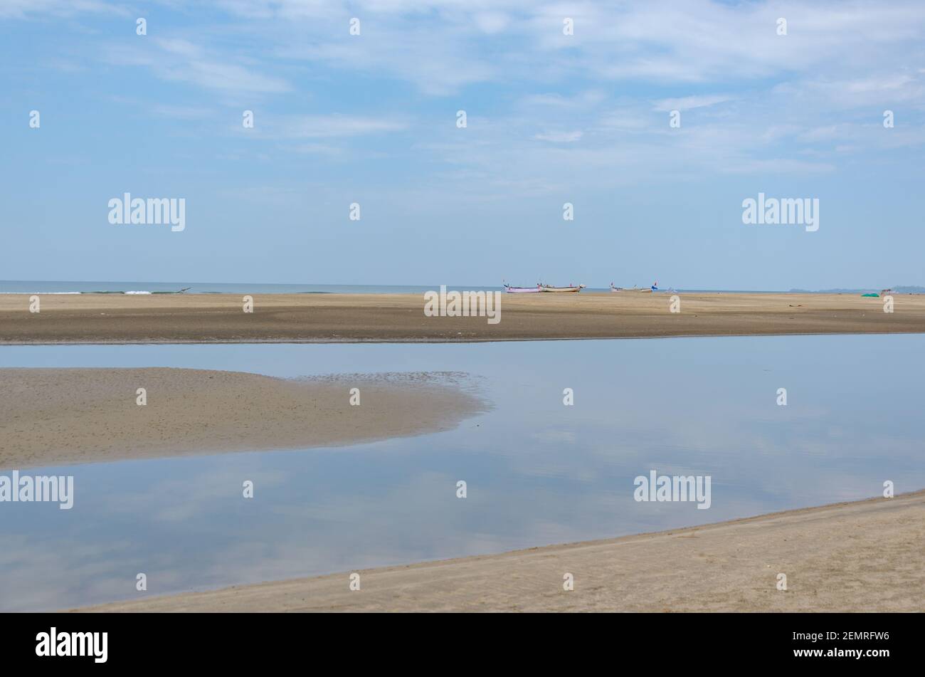 Calm and beautiful Ashvem Beach in North Goa, India Stock Photo - Alamy