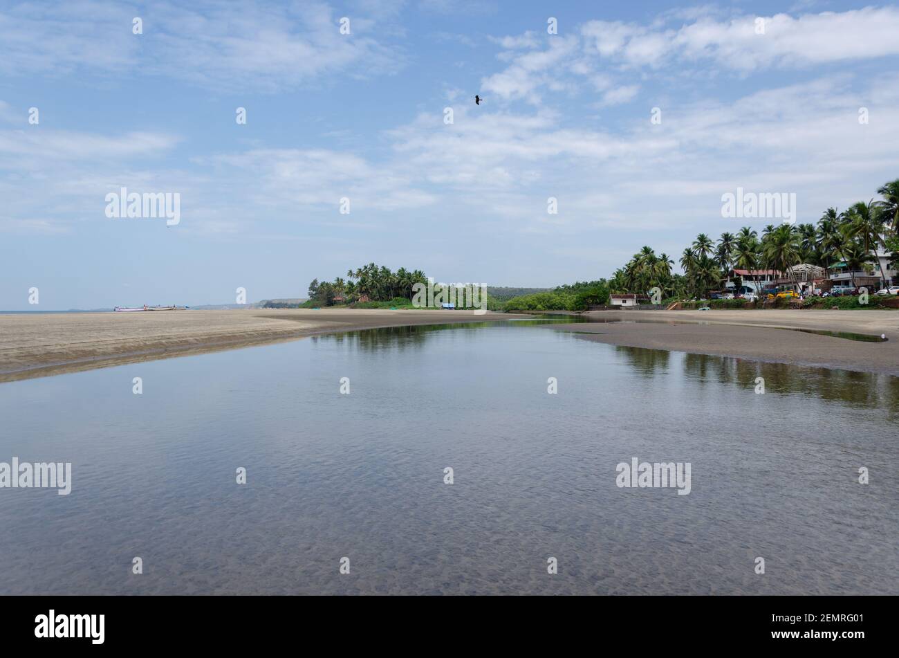 Calm and beautiful Ashvem Beach in North Goa, India Stock Photo - Alamy
