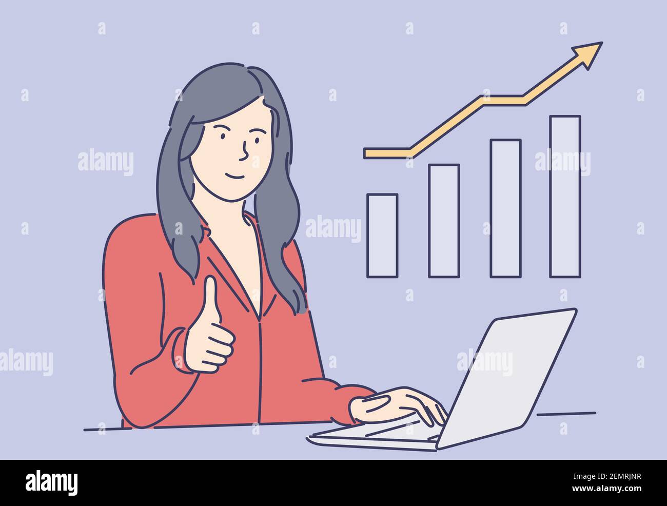 Statistics, business, success, goal achievement, celebration concept ...